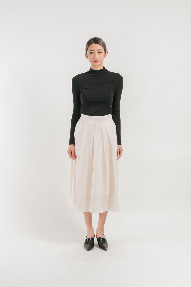 Verissa Satin Midi Pleated Skirt – 26 INCHI