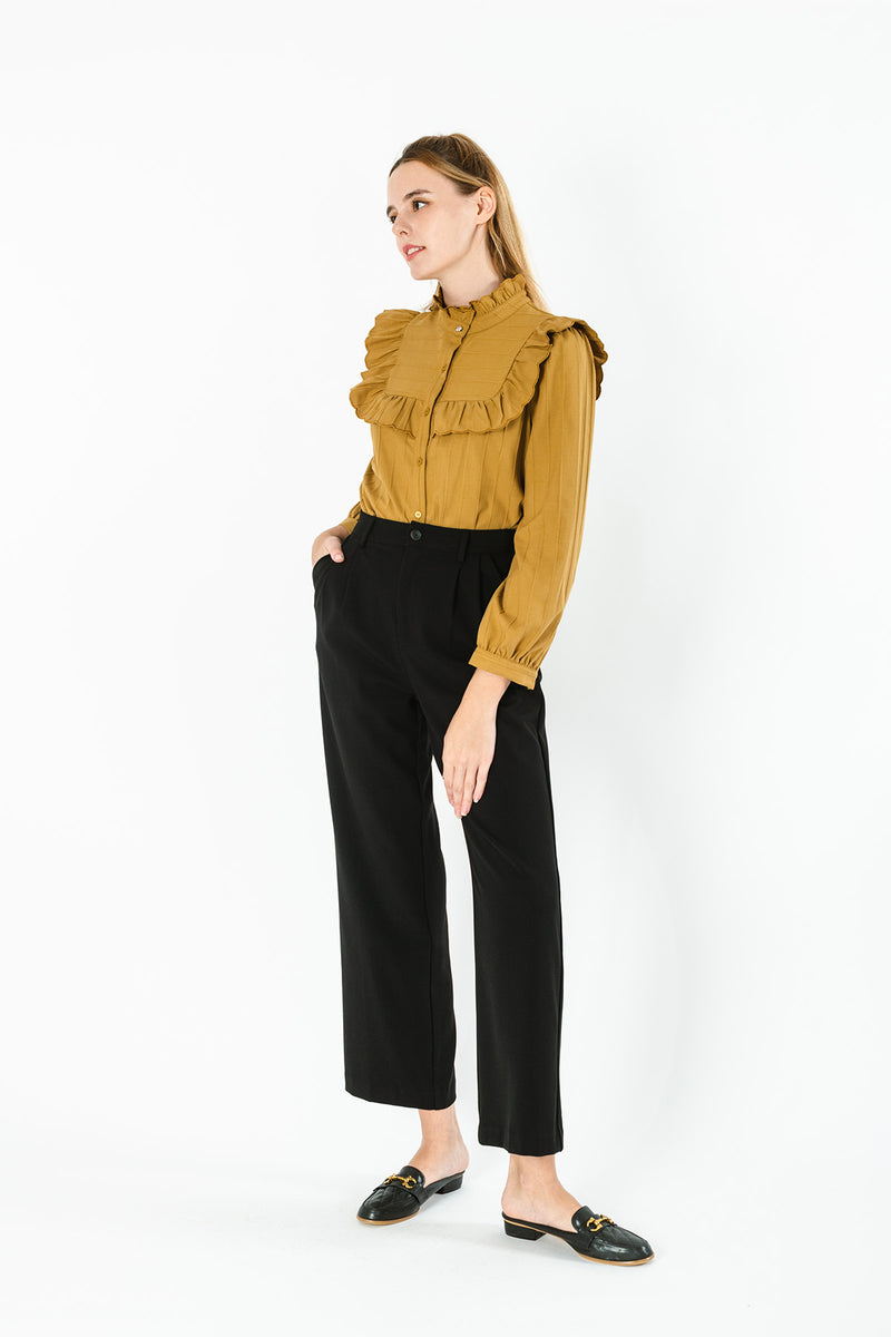 Ellieaa High Neck Ruffled Long Sleeve Blouse – 26 INCHI